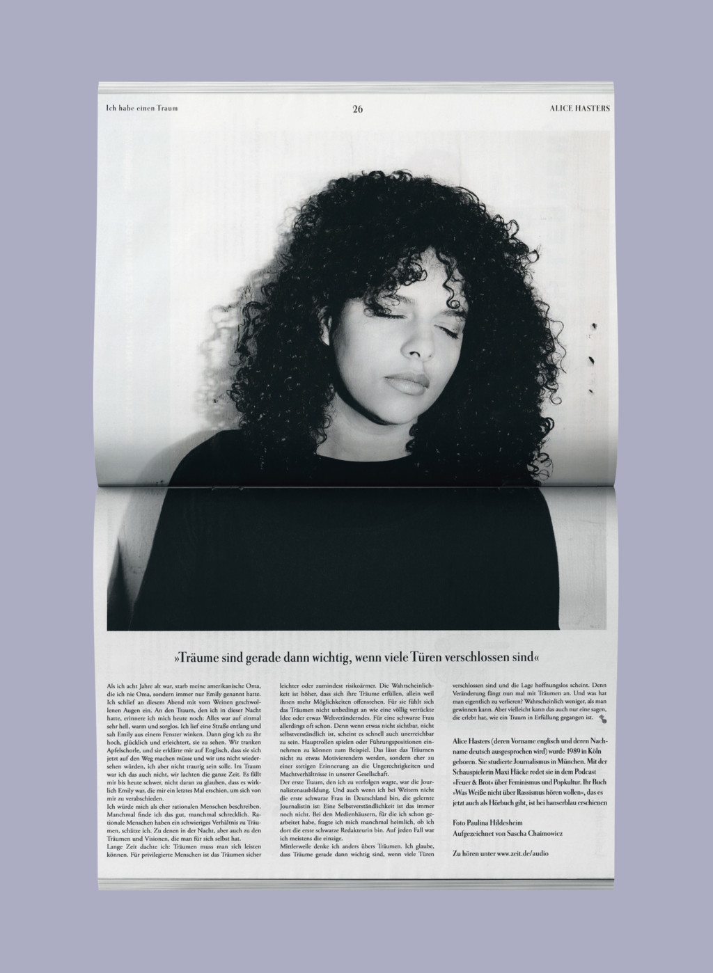 Paulina Hildesheim — Alice Hasters, ZEIT Magazin, 2020